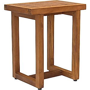 AquaTeak 18" Spa Teak Shower Bench with Elevated Height