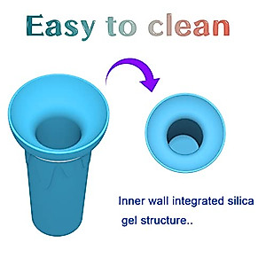 Slushie Maker Cup, TIK TOK Magic Quick Smoothie Cup, Homemade Slush and Shake Maker, Double Layer Silica Cup with Spoon & Straw for Ice Cream Maker, Milkshake, Summer (Light Blue)