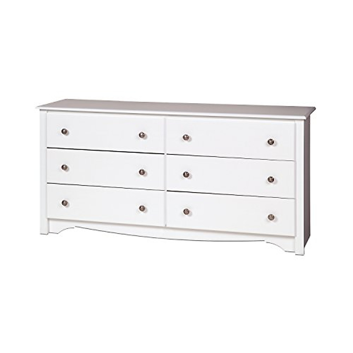 Sonoma 6 Drawer Double Dresser for Bedroom, White & Sonoma 2-Drawer Nightstand, White