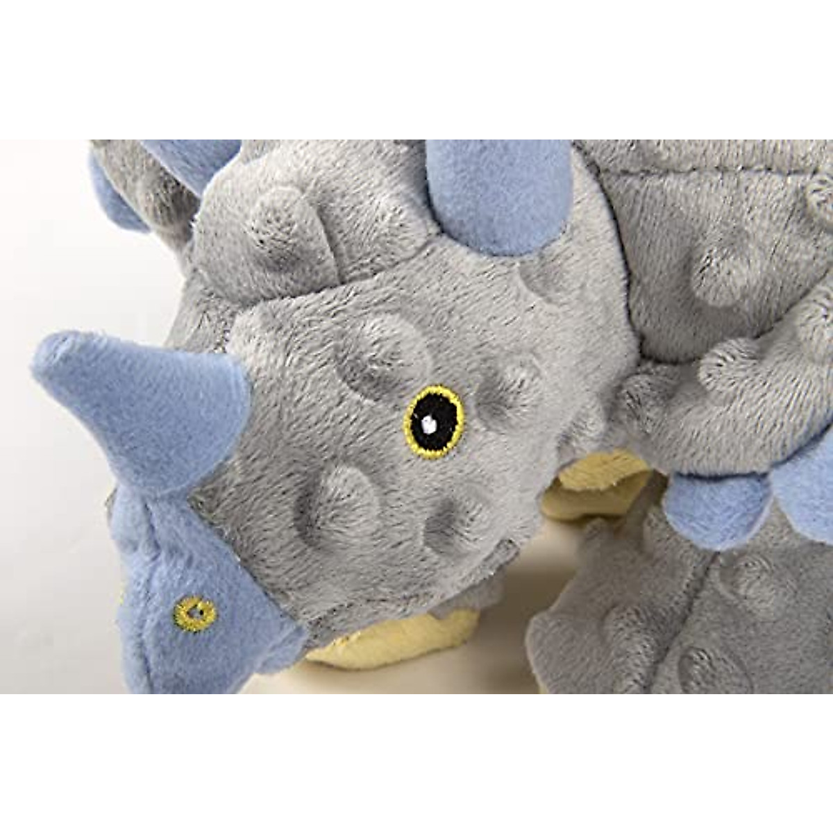 goDog Dinos Frills Squeaky Plush Dog Toy, Chew Guard Technology - Gray, Large