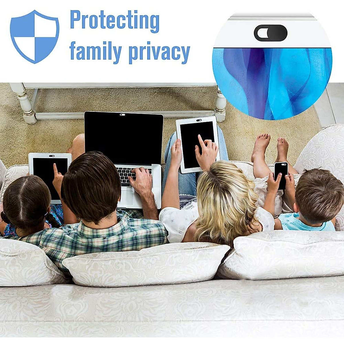 LorXI Webcam Slide Cover, 3 Pack Ultra Thin Camera Cover Slide Apply to Laptop, Tablet, Smartphone, Protect Your Privacy (Couple Panda)