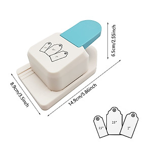 3 in 1 Craft Tag Punch, 1.5/2/ 2.5 Inch Gift Tag Paper Punches for DIY Projects Card Making Scrapbooking Craft Perfurador DIY Puncher