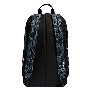 adidas Classic 3-Stripe Durable Backpack Student Athletic Sport Laptop Book Bag Discontinued, Nomad Camo Grey/Black/4.0, One Size