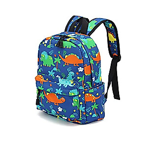 Cosyres Kids Toddler Dinosaur Backpack for Boys Girls Nursery Rucksack School Book Bag Preschool Kindergarten Blue (Size:Medium)
