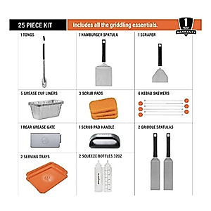Blackstone 25 Piece Griddle Tool Kit Gift Set for Outdoor Cooking