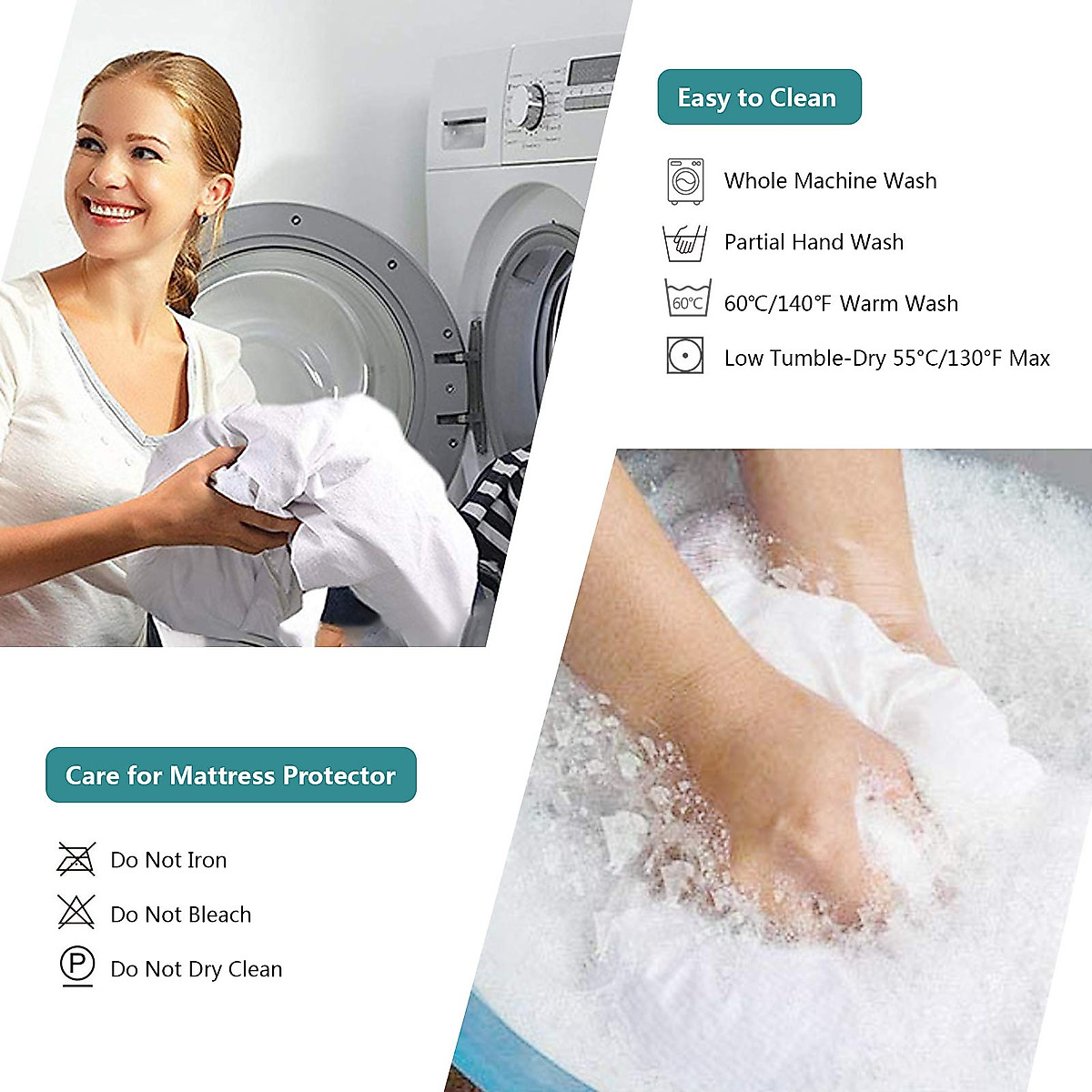 Mattress Protector Full Size Waterproof Mattress Cover Soft Breathable Noiseless Full Mattress Protector Bed Cover Deep Pocket for 6-15" Pad - Machine Washable Vinyl Free (Full, 1 Pack)