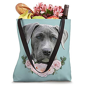 Gray Pit Bull Blue Eye Dog Pitbull Mom Beautiful Pit Bull Tote Bag