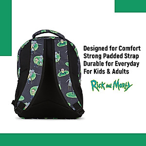 RICK AND MORTY Allover Backpack, Summer and Squanchy - Official School Bookbag (Black)