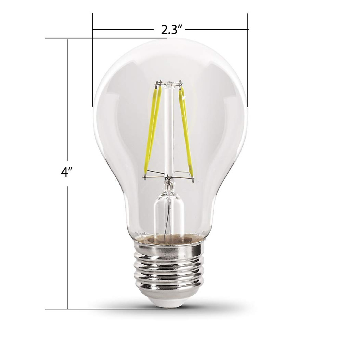 Feit Electric - A19/TPK/LED 25W Equivalent Pink Filament Dimmable Clear Glass Colored LED Light Bulb