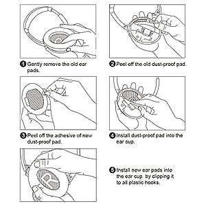 ELZO Replacement Ear Pads Cushions, Earpads for Bose QuietComfort 45 (QC45) Headphones, Premium Softer Leather, High-Density Noise Cancelling Foam, Added Thickness - Black