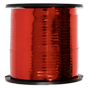 Gift Boutique Christmas Metallic Shiny Curling Ribbon 4 Pack Spool Rolls Green Red Gold & Silver Curly Balloon String Ribbons, Xmas Gift Wrapping Florist Party Crafts Supply Decor, 350 Yards Per Roll