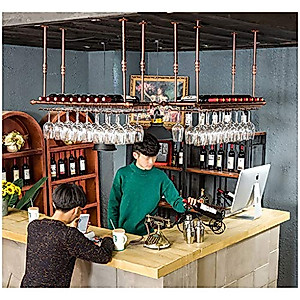 Ceiling Stylish Simplicity Wine Bottle Rack Stylish Simplicity Industrial Metal Retro Stylish Simplicity Down Home Glass Goblet Rack Kitchen Cutlery Bottle Holder Adjustable Height Bar Floating Wine