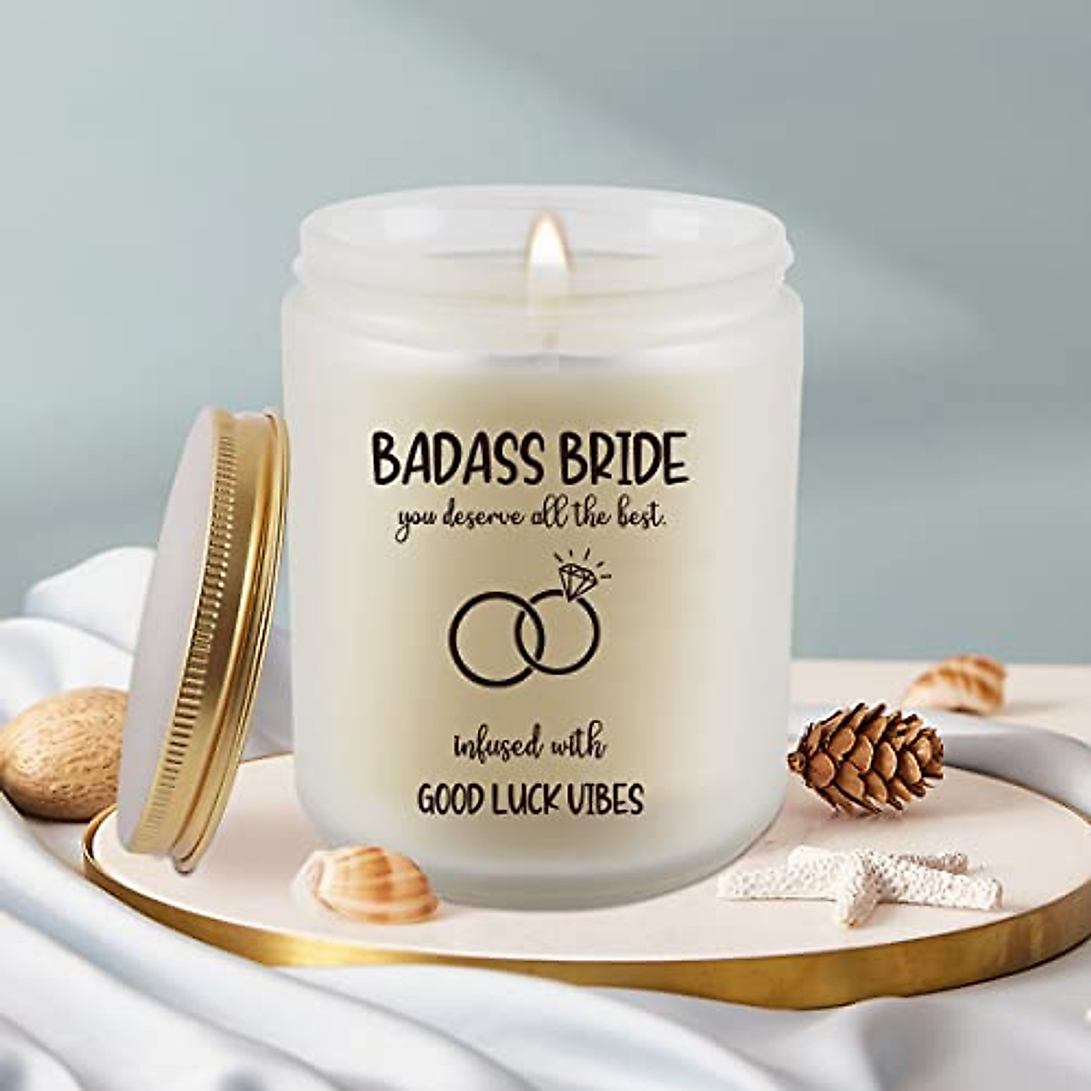 LAMIVEENLA Wedding Gifts Scented Candle Lavender - Cool Bride Gifts Bridal Shower Gift Engagement Gift for Women Bride to Be Gifts Bachelorette Gifts for Bride Soy Candle 7.4oz