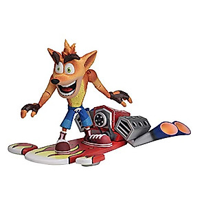 NECA Crash Bandicoot - 7” Scale Action Figure - Deluxe Crash with Jet Board