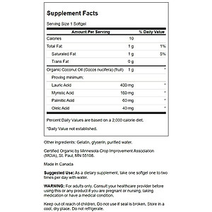 Swanson EFAs Coconut Oil Made with Certified Organic Coconut Oil (1000mg, 60 Softgels) 2 Pack