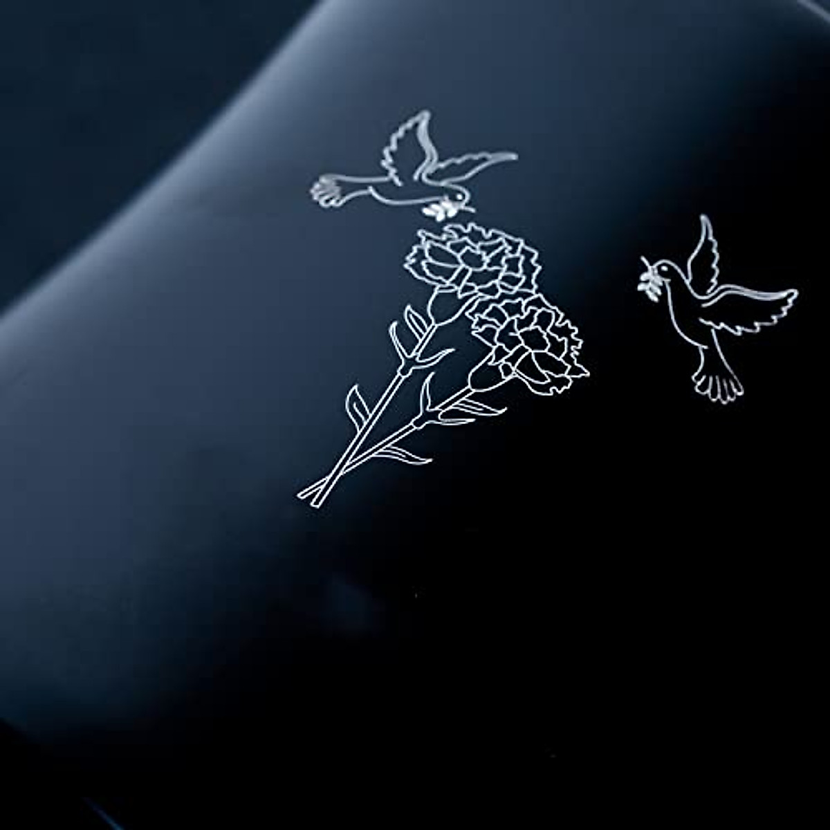 Floral Funeral Urns Black Home Decorative Urns for Ashes Men Female Large Cremation Urn,Sharing Urns for Cemetery Burial or Niche with Black Velvet Bag