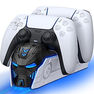 PS5 Controller Charger Station for PlayStation 5 Dualsense Controllers: Fast PS5 Dual Controller Stand Charger Dock-LED PS5 Controller Charging Station Accessories for PlayStation 5 Storage Kit