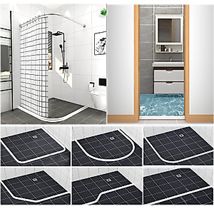 3.5" High Shower Water Splash Guard 59"Collapsible Shower Threshold Water Dam 3.5In Tall Shower Dam Water Stopper Shower Guards To Keep Water In Shower Lip Water Barrier For Shower Dry And Wet4.92Ft