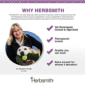 Herbsmith Calm Shen – Herbal Blend for Dogs & Cats – Natural Anxiety Remedy for Dogs & Cats – Feline and Canine Calming Supplement – 150g Powder