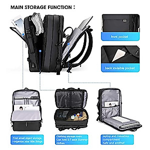 MARK RYDEN 23/40L Carry on Travel Backpack Fits 17.3'' Laptop&Slim Crossbody Bag Fits 7.9'' iPad