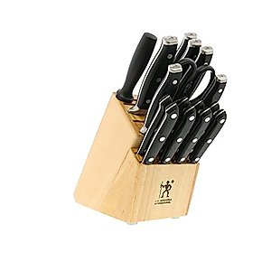HENCKELS Forged Premio Knife Block Set, 17 Piece, Black