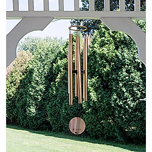 Nature’s Melody Aureole Tunes Wind Chimes – Outdoor Windchime with 6 Tubes Tuned to B Pentatonic Scale, 100% Rustproof Aluminum, Powder Finish & S Hook Hanger for Sympathy, Memorial Gift or Zen Garden