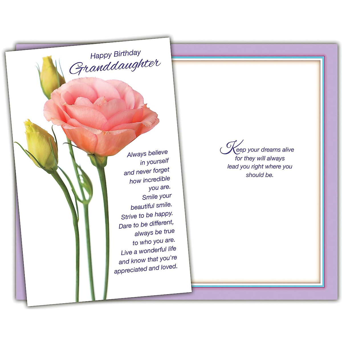Chuck's Card-O-Rama - Granddaughter Birthday Card - Made in USA - Large Card Opens to 10" x 7.75" - Why Pay More? - 95359