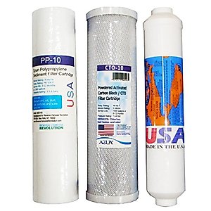 Replacement filter set for 3 Stage Reverse Osmosis Revolution Black Series 3 Stage Water Purifier