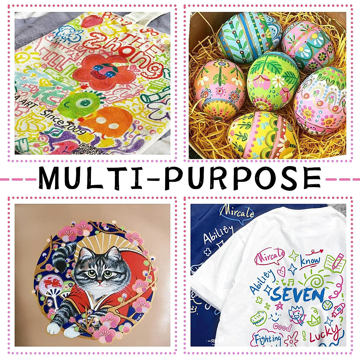 TOOMGGA Paint Pens Paint Markers - 8 Colors Permanent Oil Based Paint Pens, Quick Dry and Waterproof, Great for Rock Painting, Metal, Glass, Fabric, Plastic, Medium Point, 8-PP