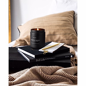 Scented Candles for Men | Lavender & Wood Scented Candle - Candle for Men, Men Candles for Home Scented, Candle Gifts for Him/Friend, Aromatherapy Candle in Black Jar