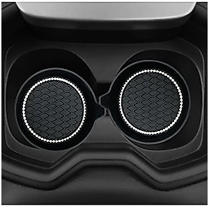 Pinepoem PINEPOEM Universal Car Cup Coaster with Push to Start Button Decoration Ring, Crystal Rhinestone Car Engine Push Start Stop Ring, Bling Car Interior Accessories