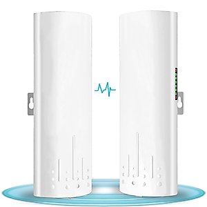 High Brain Wireless Bridge,Outdoor WiFi Access Point Extender,Point to Point,5.8G 300Mpbs Long Range Ineternet Repeater CPE 14DBi Antenna Extend Network & Video Surveillance up to 1.86 Miles 2 Pack