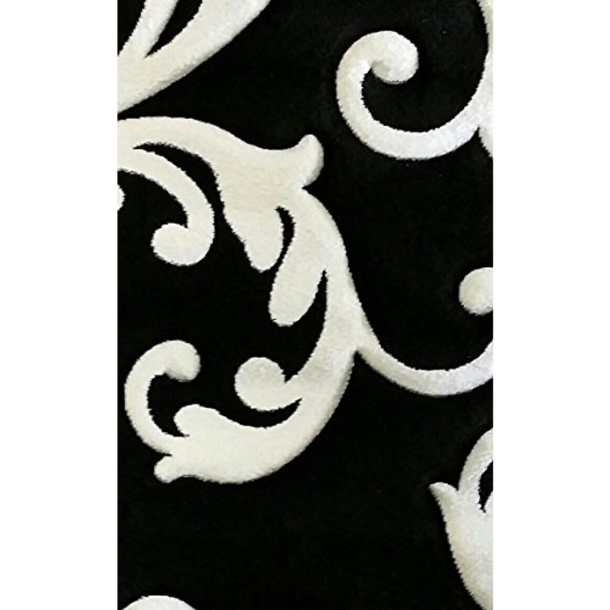 Hollywood Modern Contemporary Area Rug Black & White Design 290 (5 Feet 2 Inch X 7 Feet 1 Inch)