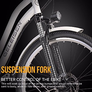 GELEISEN Electric Bike for Adults, 26" Ebikes, Peak 750W Electric Cruiser Bike with 48V 14.5Ah/11.6Ah Removable Battery, 25Mph Electric Bicycle w/ 7-Speed & Front Suspension(Fits for 5'2"-6'5")