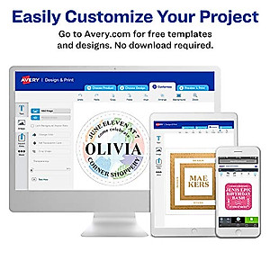 Avery Name Badge Inserts, Print or Write, 2-1/4 Inch x 3-1/2 Inch, 400 Card Stock Refills (5390), White