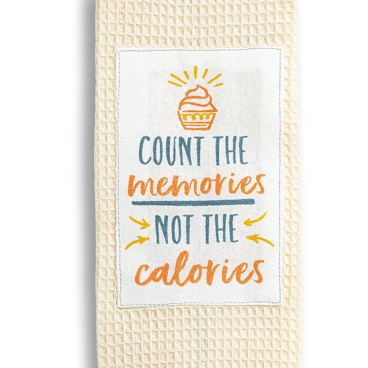 DEMDACO Count The Memories Grey Blue 69 x 4 Cotton Blend Fabric Dish Towel Kitchen Boa