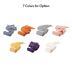 Putybudy Infants Photography Wrap, 40 x 180CM Soft Cotton Linen Blankets Outfits Decor Wrap Blanket for Baby Photo Props, DIY Baby Photo Outfits Baby Costume Photography Memor, White