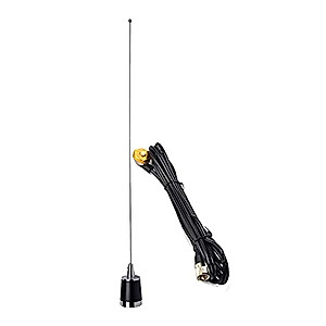 HYS TCJ-N1 Dual Band NMO 144Mhz/430Mhz Mobile FM Transceiver 2M/70cm Antenna with 13 ft RG58 Coax Cable NMO to UHF PL259 Connector for Yaesu Kenwood HYT Vertex Icom Mobile Radios