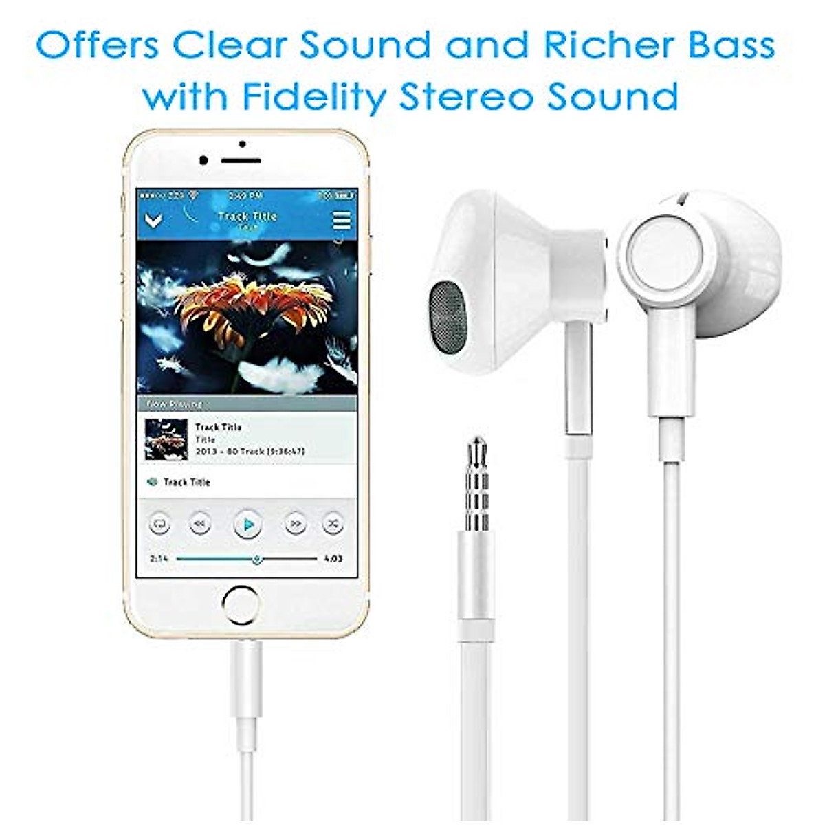 2 Pack with Apple Earbuds/Headphones/Earphones with 3.5mm Wired Earbuds with Microphone & Volume Control【with Apple MFi Certified】 Compatible with iPhone,iPad,iPod,Computer,MP3/4,Android