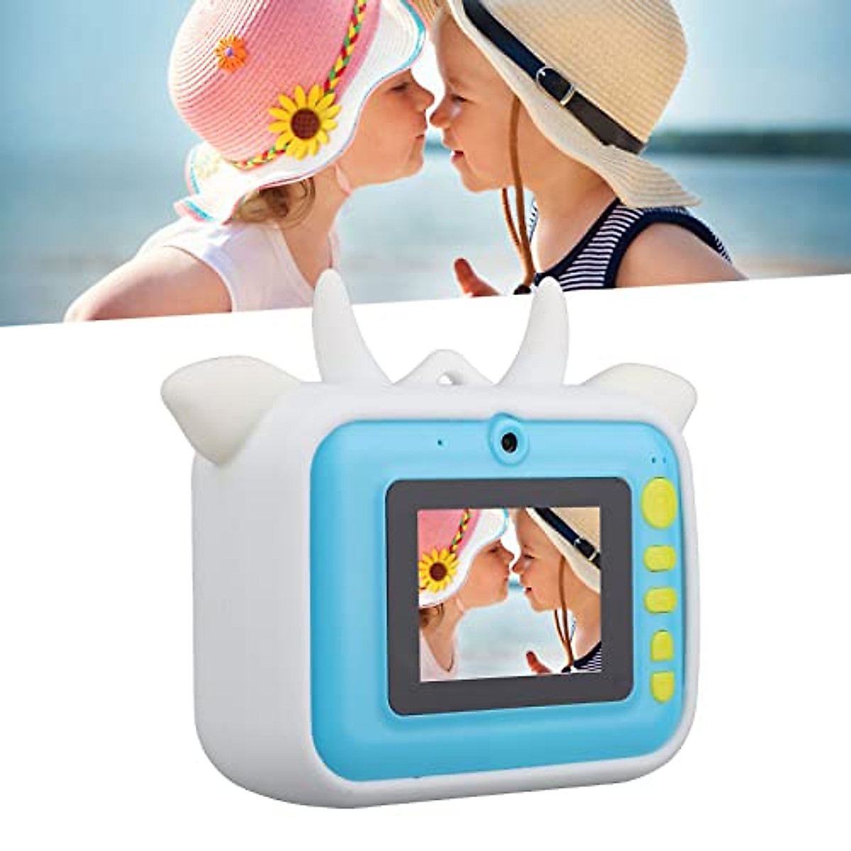 KUIDAMOS Print Camera, Timed Photographing Beautiful Pictures 24MP Camera 180 Degrees Rotating Bigger View for Daily Use