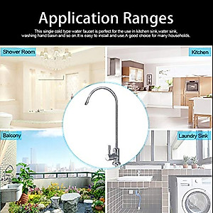 1/4'' Stainless Steel Faucet Tap Drinking Water Purifier Filter Chrome Reverse Osmosis for Clean Drinking Water