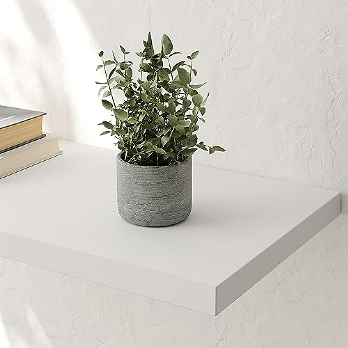 JPND Floating Shelf, Set of 2 Wall Shelf, 30 in W x 12.75 in D x 2 in H Wooden Floating Wall Shelf with Invisible Brackets for Living Room/Bedroom/Bathroom/Kitchen Storage and Decor, White