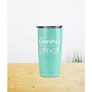 Grandma's Sippy Cup 20oz Stainless Steel Insulated Tumbler Gifts for Grandma Best Grandma Mimi Nana Gifts Grandmas Sippy Cup Grandma Tumbler First Time Grandma Gifts Grandma Shower Gifts Best Grammy