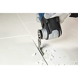 BOSCH OSM212CG 1-Piece 2-1/2 In. x 1/8 In. StarlockMax Oscillating Multi Tool Grout & Abrasive Carbide Grit Segmented Saw Blade for Extreme-Duty Applications in Grout Removal