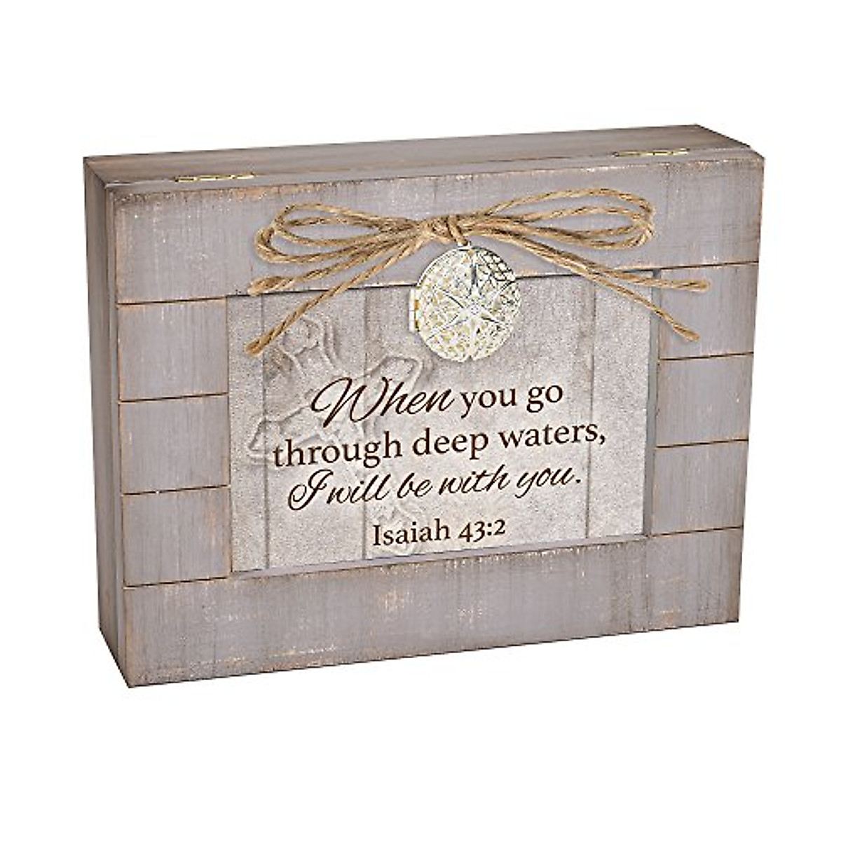 Cottage Garden I Will Be with You Grey Distressed Locket Music Box Plays How Great Thou Art