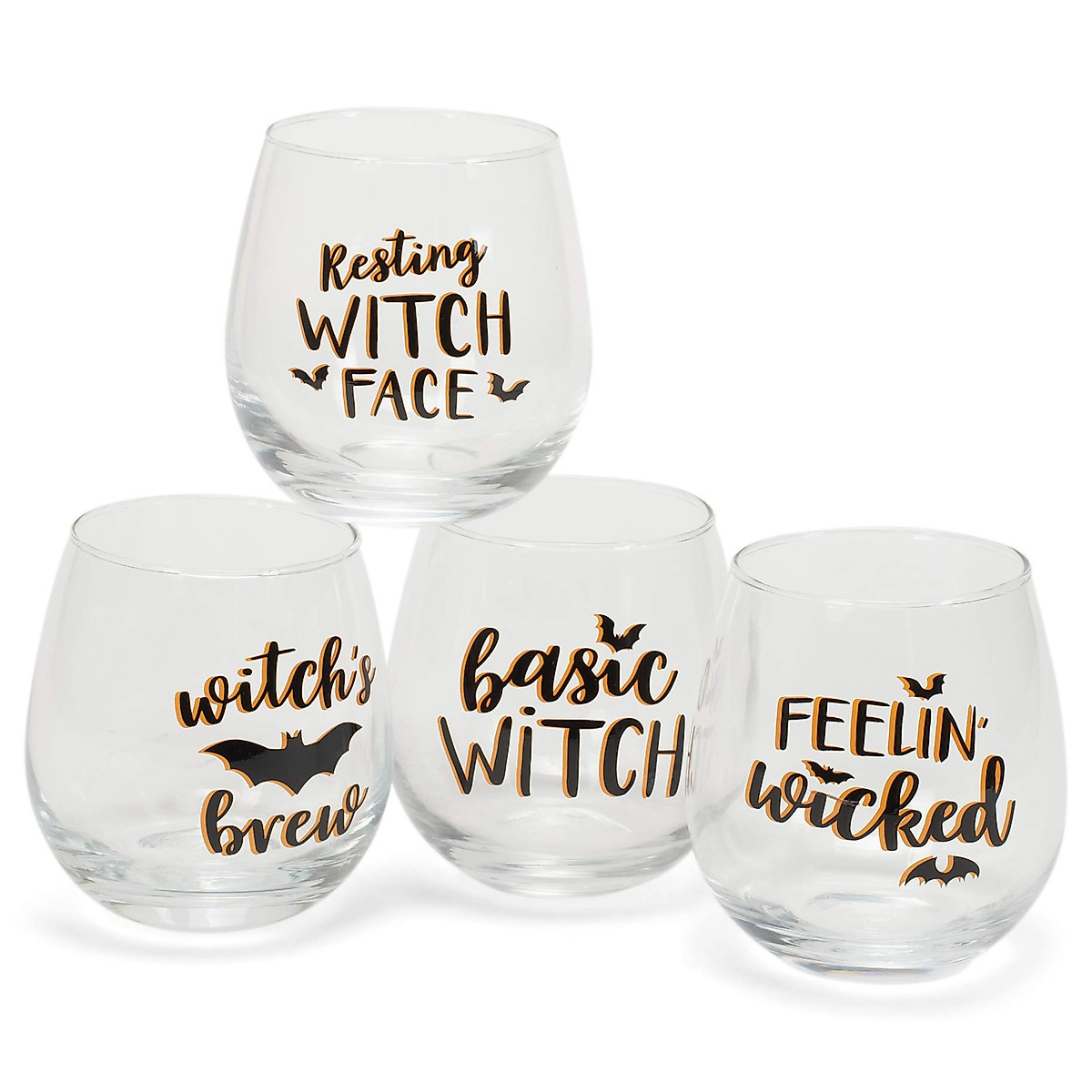 Witchy Wine Glass 16oz Glasses Set of 4 Standard