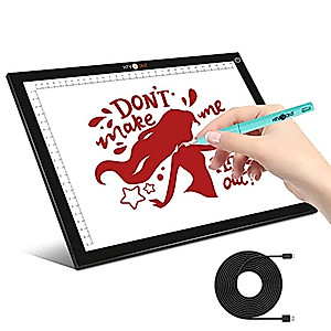 HTVRONT Portable A4 Led Bright Light Pad, Ultra-Thin & Adjustable Luminosity Light Board, USB Powered Black Light Box for Tracing, Weeding Vinyl, Weeding Tool, Diamond Painting, Sketching