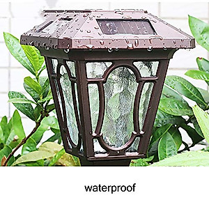 SFRIDQ LED Solar Column Headlight Outdoor Waterproof Garden Light Door Post Lights Home Villa Garden Light Lawn Light Landscape Lighting Fixture