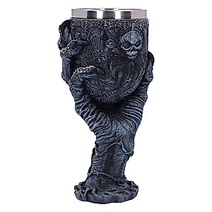 Nemesis Now Baphomet's Grasp Horror Hand Goblet Glass, Polyresin, Black and Silver, 18cm