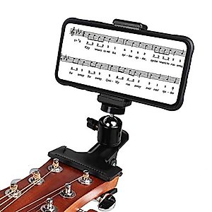 Mr.Power Guitar Bass Head Phone Holder Live Broadcast Bracket Clip Compatible with iPhone, Compatible with Samsung Smart Phones (Guitar Head Phone Holder)